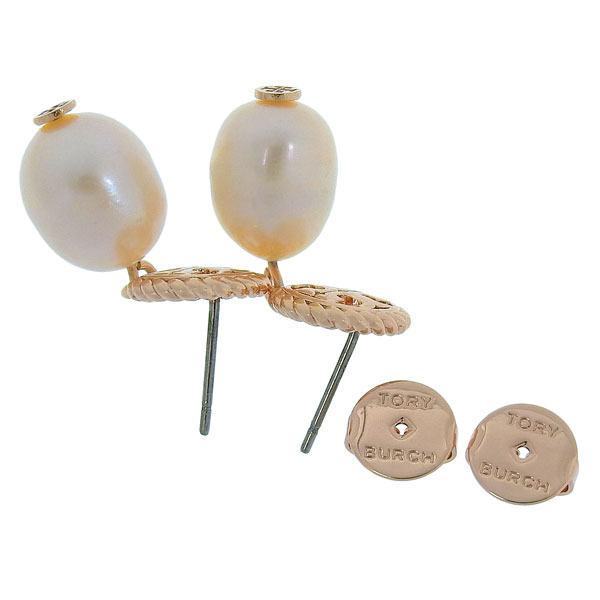 TORY BURCH トリーバーチ アクセサリー レディース ピアス イヤリング アウトレット ローズゴールド ROPE LOGO DROP ...