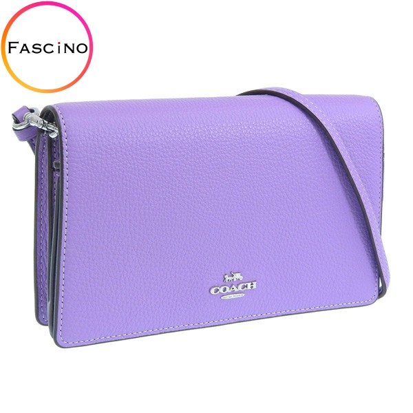 COACH コーチ バッグ レディース ショルダーバッグ アウトレット レザー パープル Anna Foldover Crossbody ...