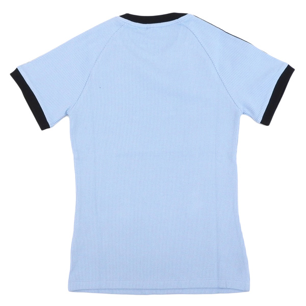 アディダス オリジナルス スリーストライプス スリム半袖 Tシャツ レディース アウトレット ブルー 3 S SLIM TEE T ...