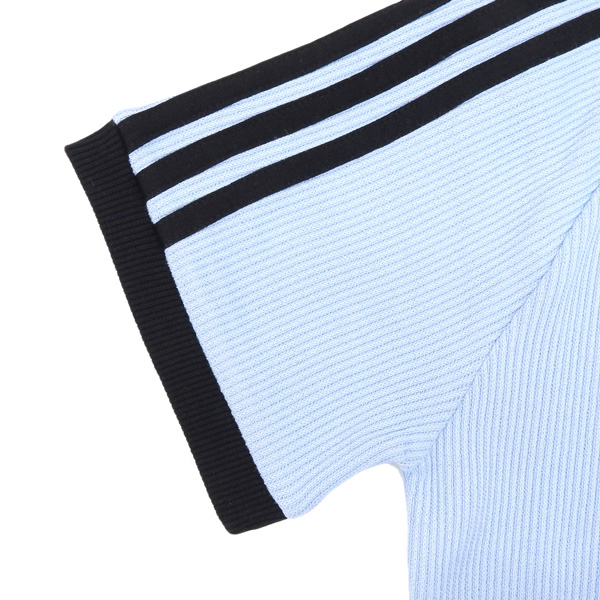 アディダス オリジナルス スリーストライプス スリム半袖 Tシャツ レディース アウトレット ブルー 3 S SLIM TEE T ...