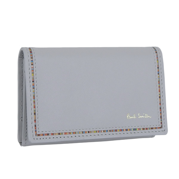 Paul Smith ポールスミス 名刺入れ メンズ アウトレット カードケース カード入れ レザー グレー ストライプ BPS270 PAUL SMITH : FASCINO(ファッシノ ...