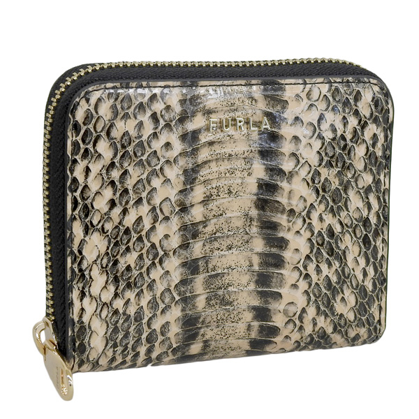 フルラ 財布 二つ折り レディース アウトレット 折財布 ラウンドファスナー パイソン ベージュマルチ PYTHON MINI ZIP AROUND FURLA : pythons ...