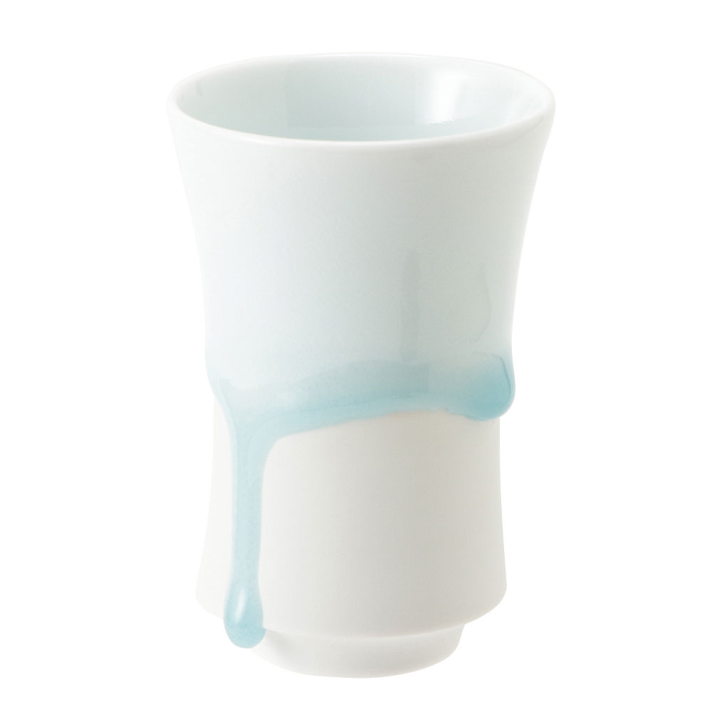 西 隆行（にしたかゆき） 佐賀県 雫グラス 小 しずく プレゼント カップ 贈り物 内祝い 陶器 青 ブルー : 0099r010 : ロカ ...