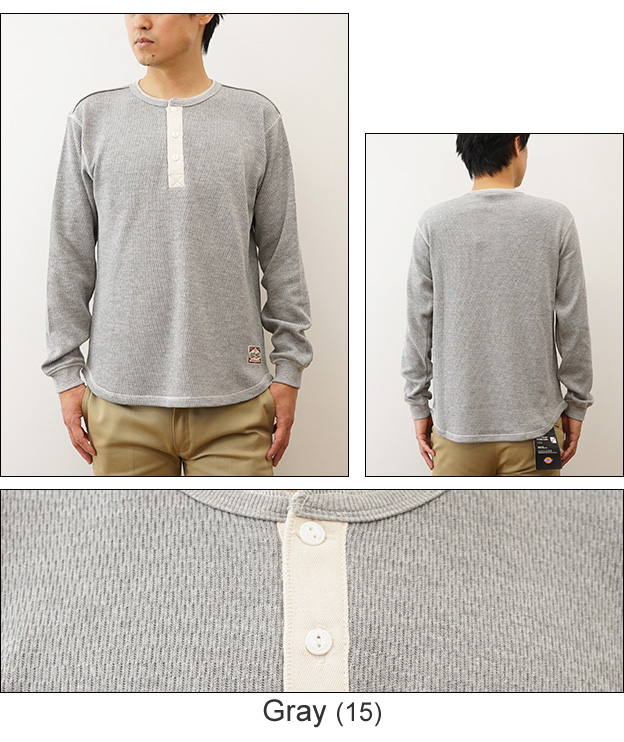 KRIFF MAYER クリフメイヤー 長袖 Tシャツ サーマル ヘンリー ロンT メンズ ワッフル 生地 素材 ボタン トップス インナー ...