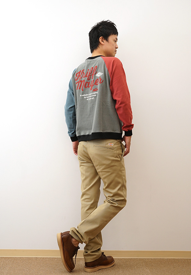 KRIFF MAYER クリフメイヤー 長袖 Tシャツ もちのび 刺繍 ラグラン ロンT メンズ レディース 保温性 ストレッチ 黒 バック ...