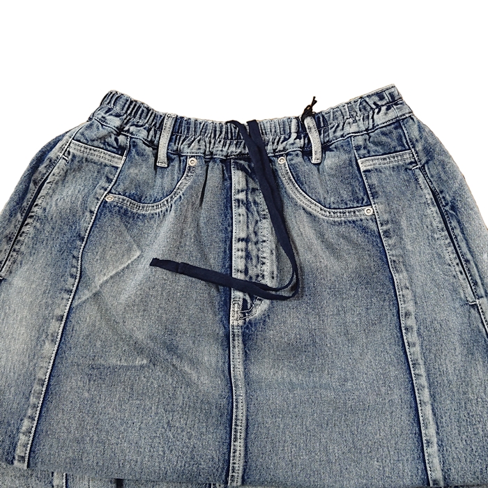 cotopone コトポーネ ハンドジアイージーデニムスカート デニムスカート フレアスカート ウォッシュデニム アシンメトリー ステッチ ...