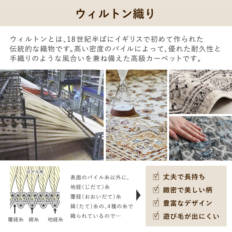 HAGiHARA ラグ カーペット 3畳 200×250cm ベニワレン BOHOインテリア おしゃれ ウィルトンラグBOHO : Rugs farm - 通販 - Yahoo!ショッピング