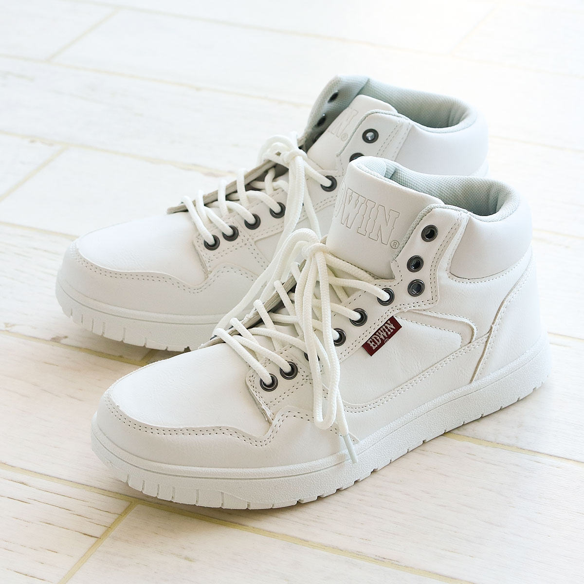 EDWIN エドウィン スニーカー レディース 防水 ミドルカット 白 黒 カジュアル おしゃれ レイン ブラック ホワイト キャメル 7671 : S-mart Yahoo! JAPAN店 ...