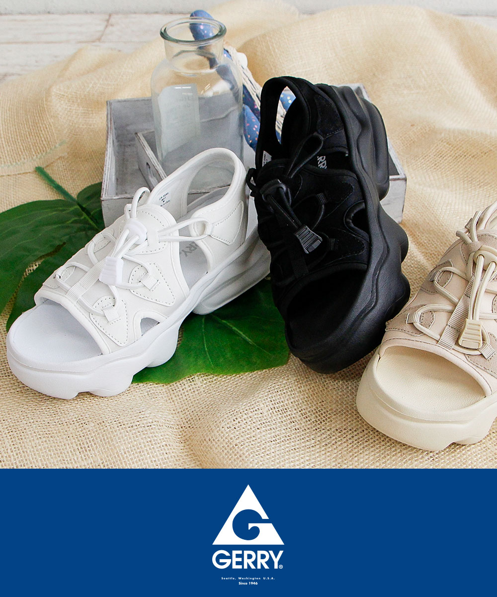 GERRY ジェリー スポーツ サンダル 厚底 レディース おしゃれ 軽い カジュアル アウトドア 黒 ブラック ホワイト ベージュ gerry GR-5590 : S-mart Yahoo ...