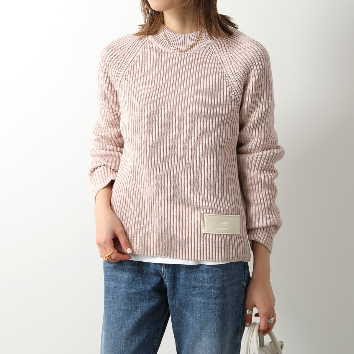 AMI Alexandre Mattiussi ami paris アミパリス ニット CREWNECK WITH LABEL HKS024 ...