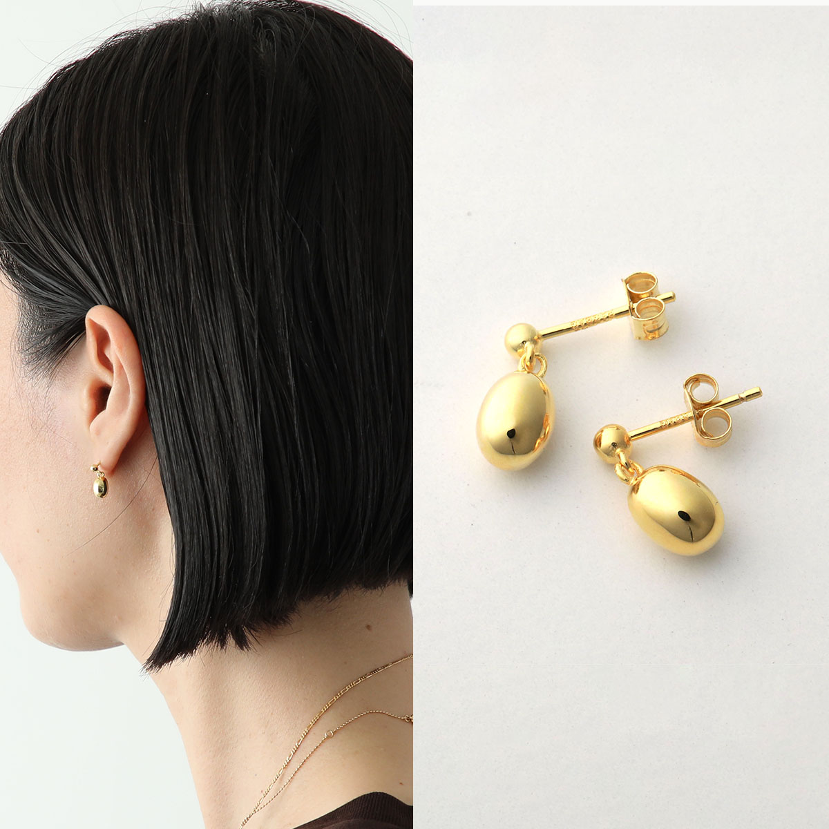 RAGBAG ラグバグ ピアス REFLECTION MINI EARRINGS リフレクション ミニ イヤリング 12098 レディース スターリングシルバー 楕円 アクセサリー 18K ...