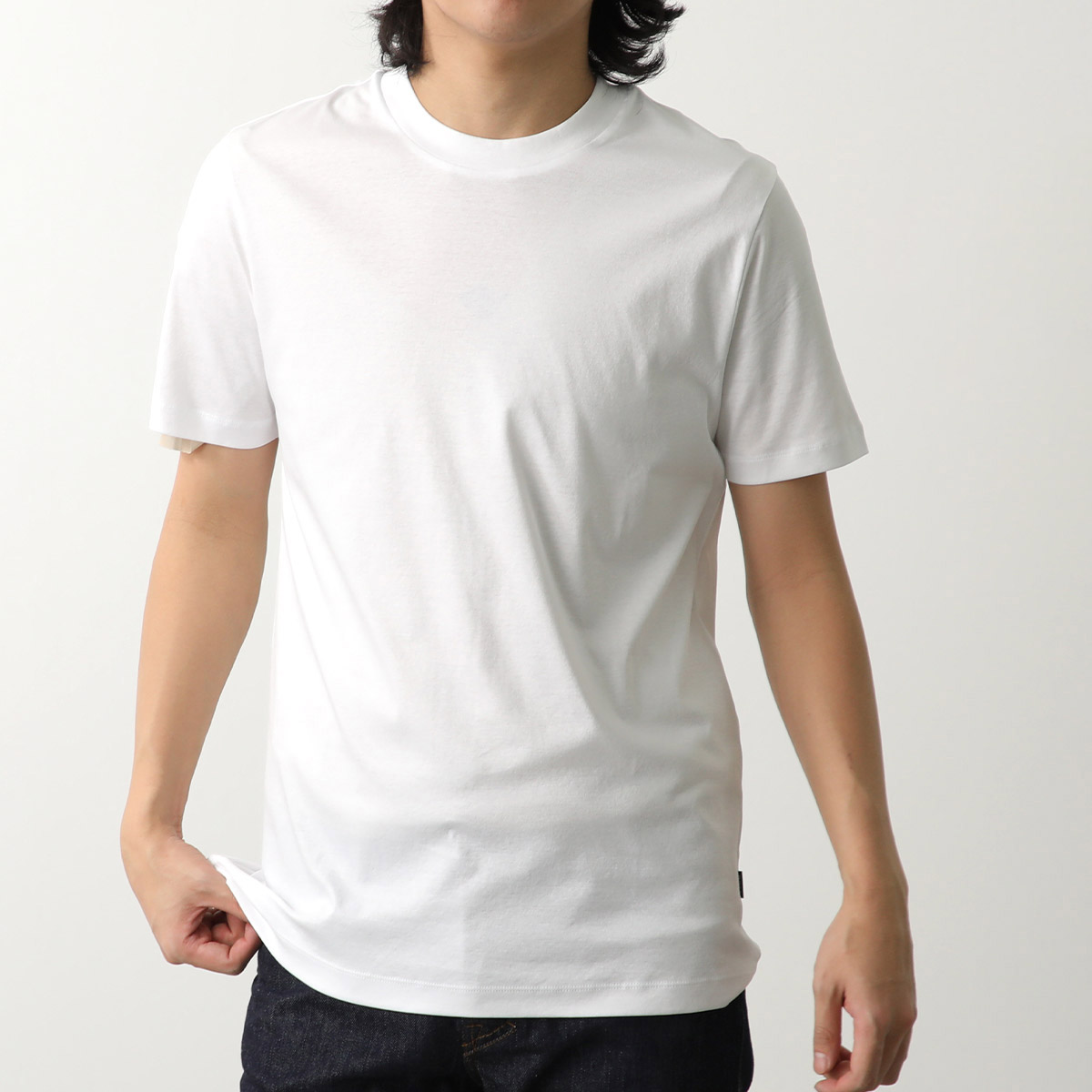 HUGO BOSS ヒューゴボス Tシャツ 50523931 メンズ 半袖 クルーネック コットン カットソー 無地 ロゴ スリムフィット ...