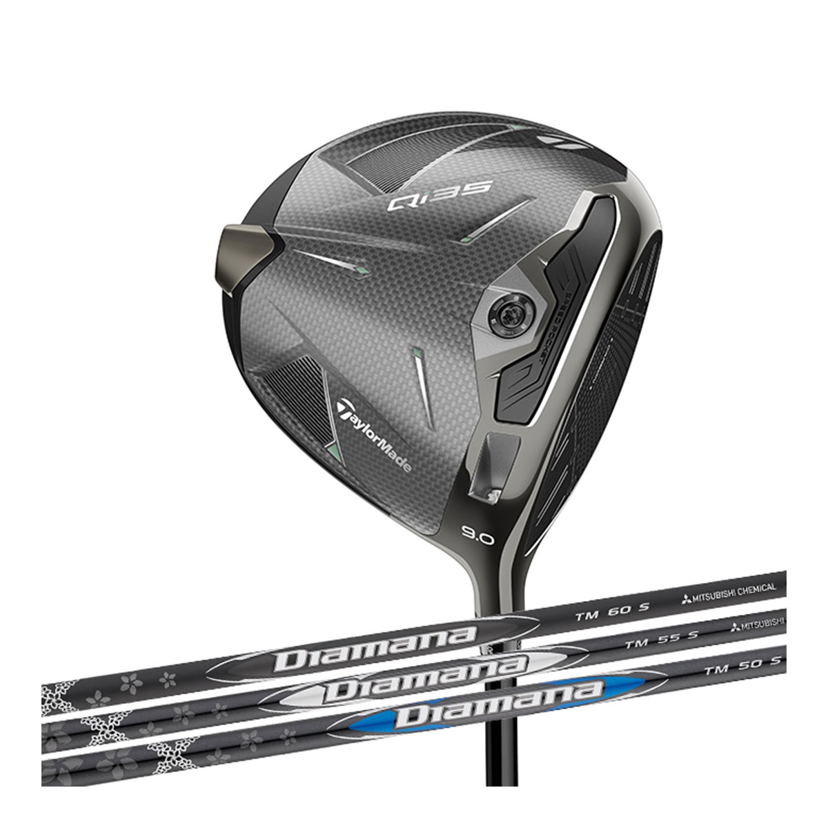 Qi35 テーラーメイド ドライバー Diamana BLACK TM60／SILVER TM55／BLUE TM50 カーボンシャフト 2025年モデル[キューアイ サーティファイブ ...