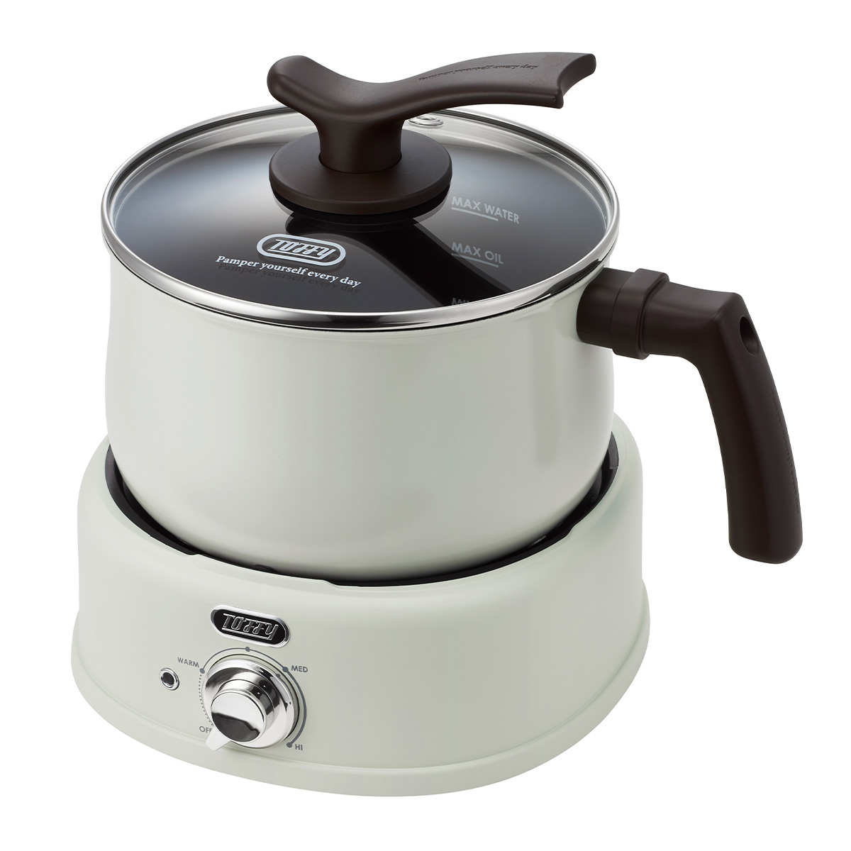 Toffy トフィー 電気鍋 1.6L K-HP4 2WAY電気マルチポット 深鍋 保温 ガラス蓋 フタ 直火対応 万能鍋 なべ 電気調理 煮込み 蒸し器 1年保証 : サックスバーYahoo ...