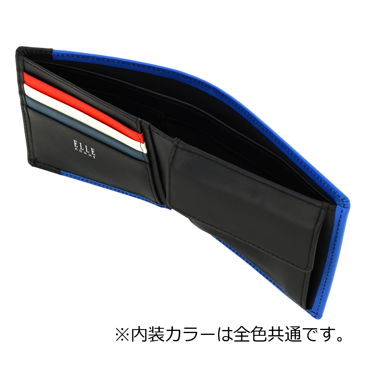 ELLE HOMME（エルオム） 二つ折り財布 本革 メンズ マルセイユ XP36185