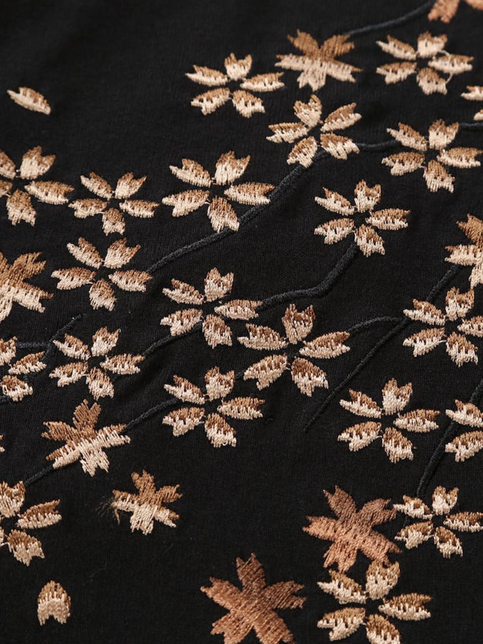 絡繰魂 Tシャツ 風神雷神 大きいサイズ メンズ 和柄 刺繍 プリントT