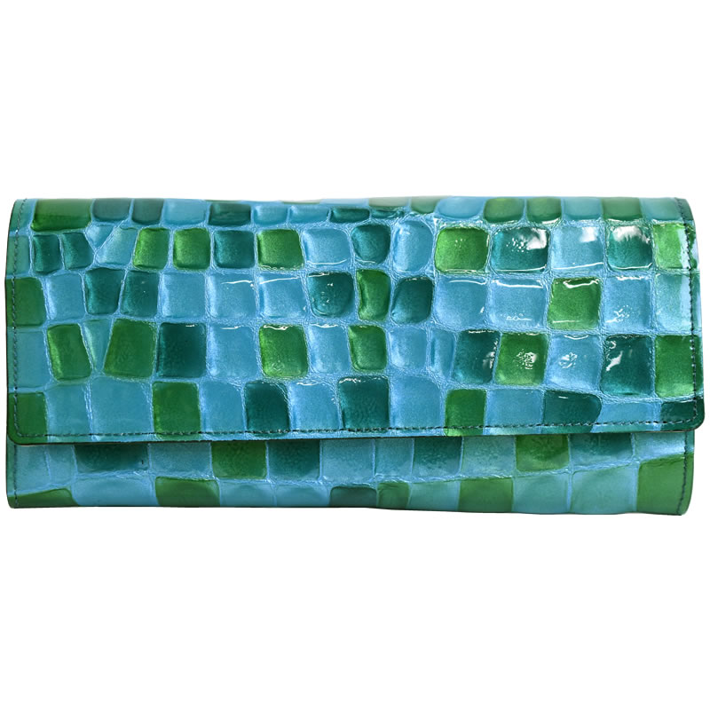 Arukan 財布 レディース 長財布 エナメル 本革 牛革 日本製 小さめ カード入れ ミニ メテオール クロコ型押し プレゼント 買い物 ...