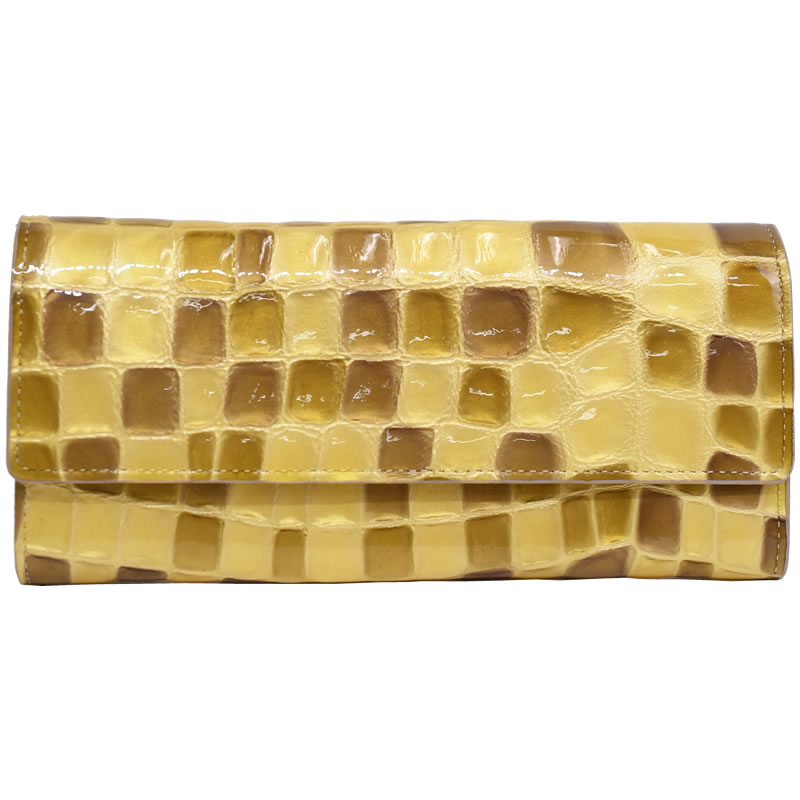 Arukan 財布 レディース 長財布 エナメル 本革 牛革 日本製 小さめ カード入れ ミニ メテオール クロコ型押し プレゼント 買い物 ...