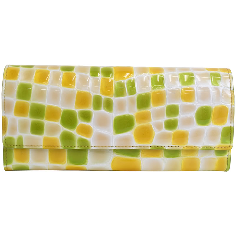 Arukan 財布 レディース 長財布 エナメル 本革 牛革 日本製 小さめ カード入れ ミニ メテオール クロコ型押し プレゼント 買い物 ...