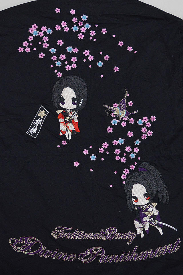 抜刀娘 ばっとうむちゅめモッズコート 214037 和柄 和風 刺繍