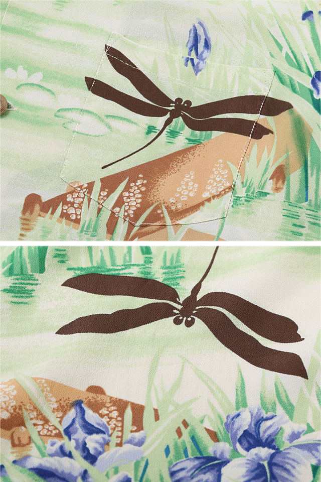 レーヨンアロハシャツ「IRIS ＆ DRAGONFLY」 SUN SURF SS39218