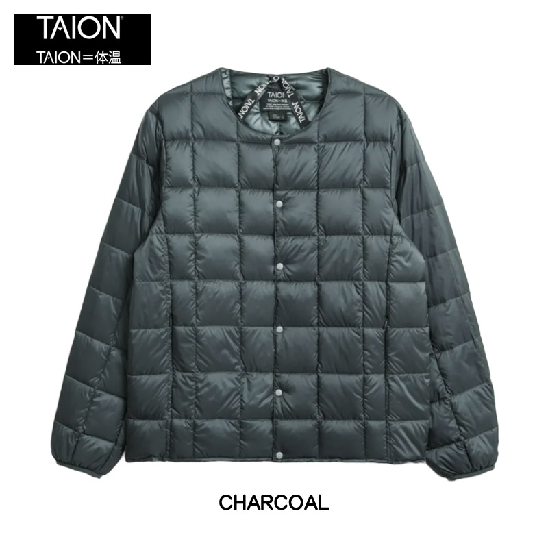 TAION（タイオン） ベーシック クルーネックボタン インナー ダウン