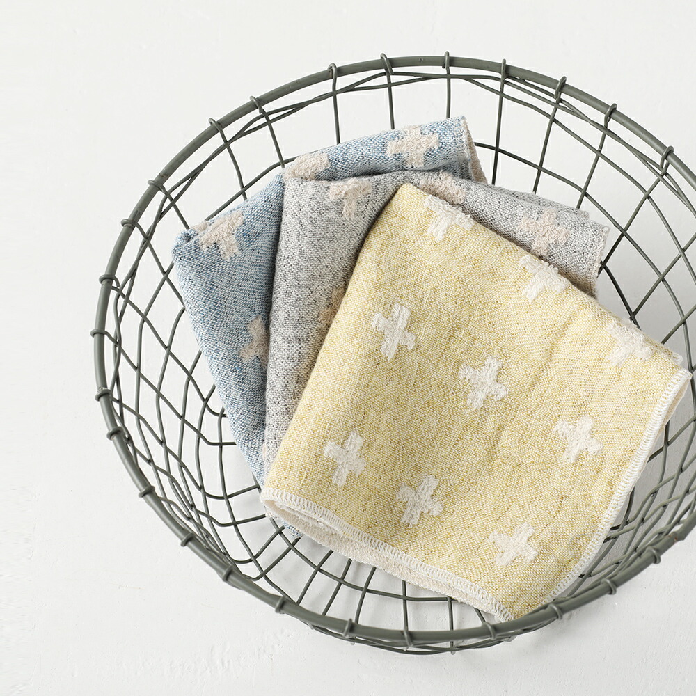 kontex（コンテックス） リネンプラス XS 26×26cm ブルー イエロー チャコールグレー ハンドタオル ハンカチ タオル ミニタオル 今治タオル 綿 リネン 麻 : サンテラボ ...