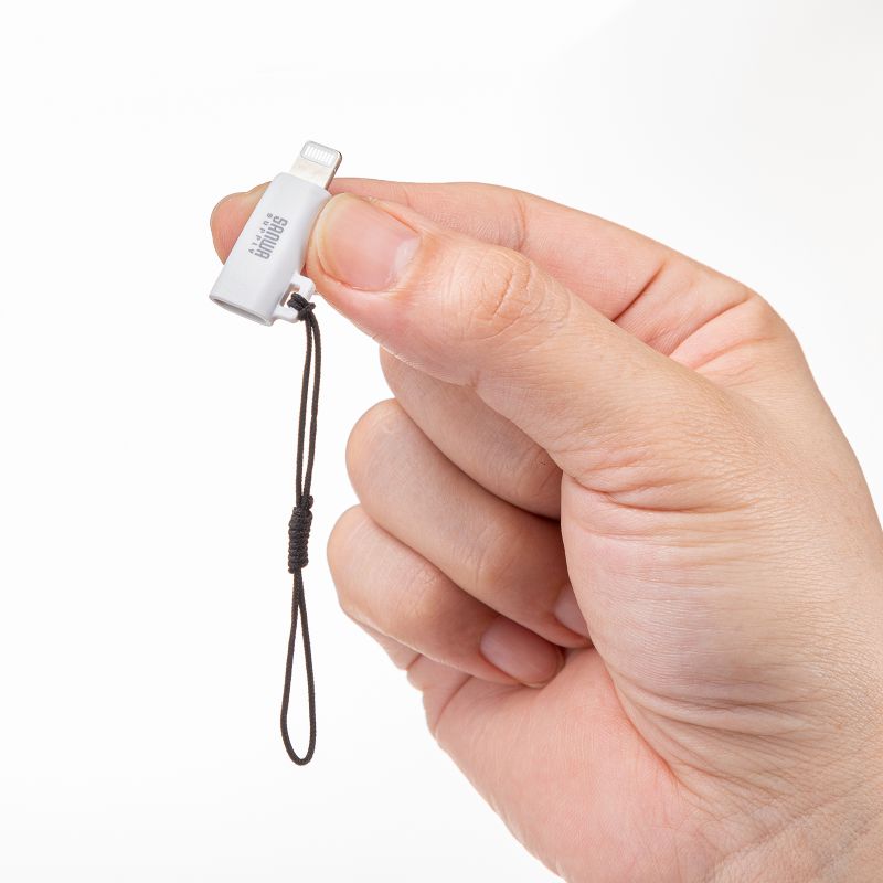 SANWA SUPPLY USB Type-C Lightning変換アダプタ PD60W USB2.0 MFi認証 データ転送 充電 ストラップ付き ホワイト AD-USB30LCFW ...