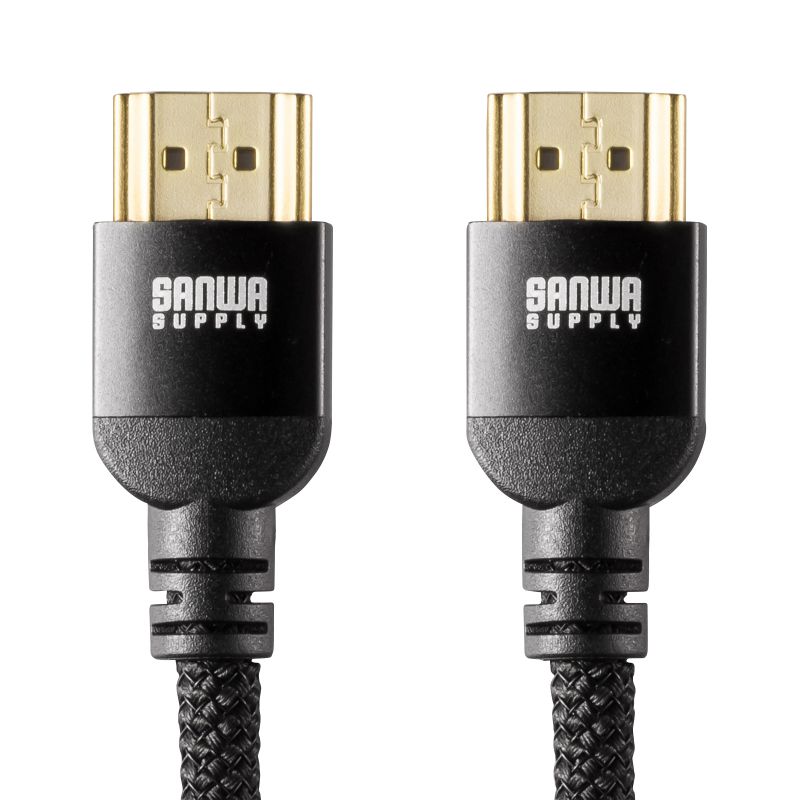 SANWA SUPPLY（サンワサプライ） ハイスピードHDMIケーブル ナイロンメッシュ 2m ブラック HEC対応 金メッキコネクタ 高 ...