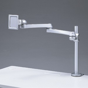 SANWA SUPPLY（サンワサプライ） モニターアーム 17インチ対応 シルバー 銀 ディスプレイアーム モニタースタンド サンワダイレクト 1画面 シングル クランプ式 LA-51SC ...