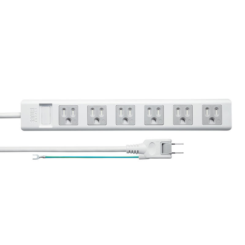 電源タップ 6個口 マグネット 5m 3P ホコリシャッター 通電ランプ 2Pスイングプラグ TAP-SH3650MG :TAP ...