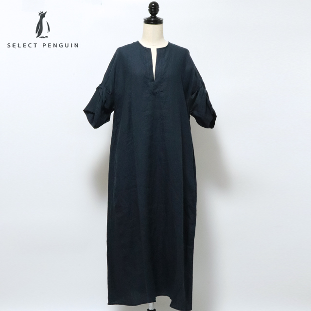 TICCA ツイストスリーブワンピース TBES-409 国産リネン100％ ティッカ 日本製 : 雑貨のお店セレクト・ペンギン - 通販 - Yahoo!ショッピング