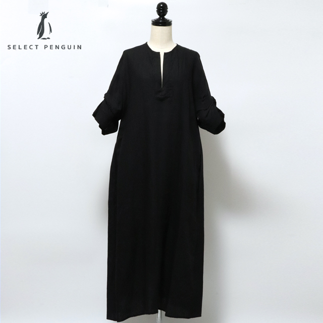 TICCA ツイストスリーブワンピース TBES-409 国産リネン100％ ティッカ 日本製 : 雑貨のお店セレクト・ペンギン - 通販 - Yahoo!ショッピング