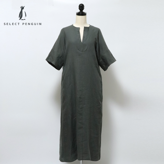 TICCA フレアスリーブワンピース TBES-408 国産リネン100％ ティッカ 日本製 : 雑貨のお店セレクト・ペンギン - 通販 - Yahoo!ショッピング