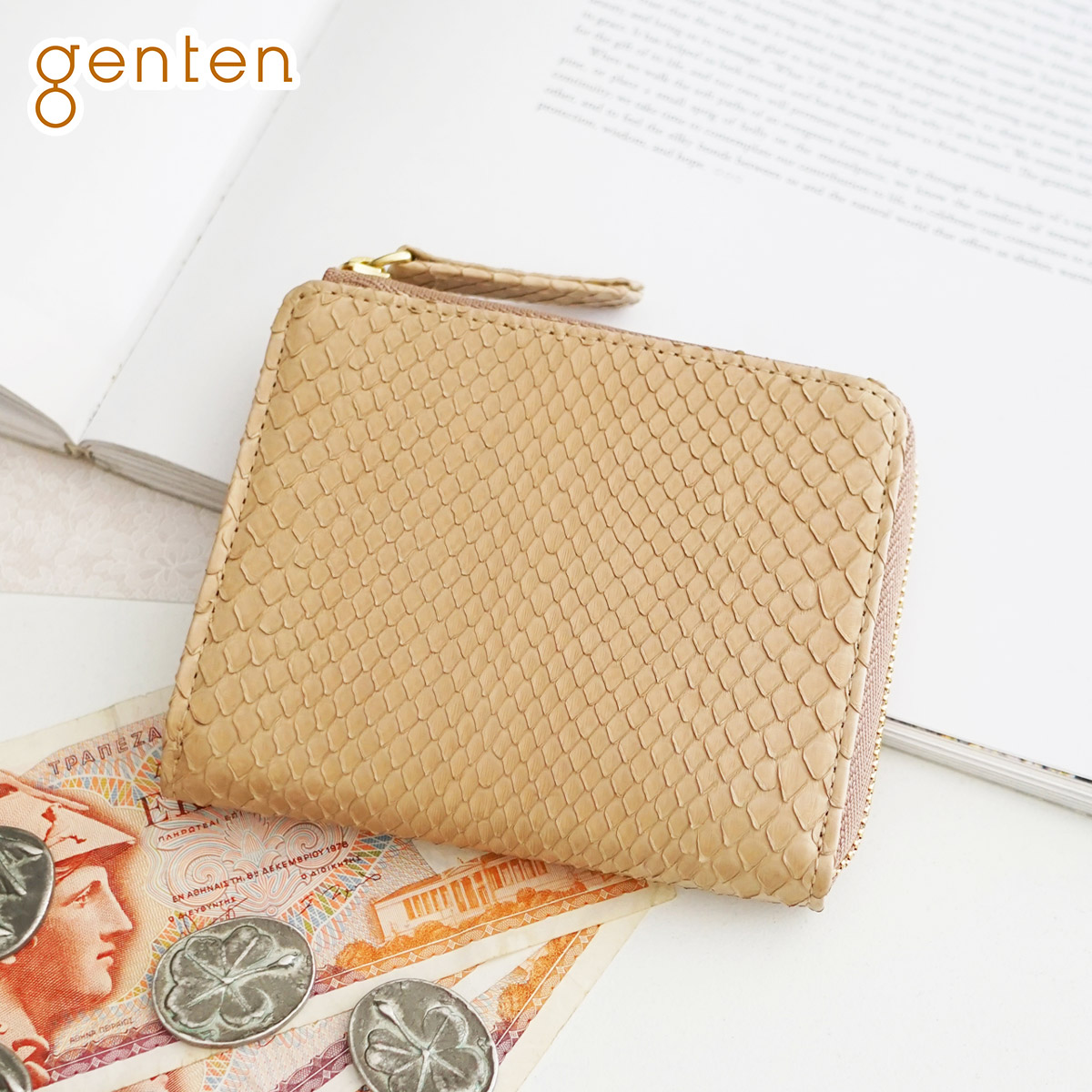 【最大p21％ Wプレゼント付】 genten ゲンテン Grace python グレースパイソン ミニ財布（L字ファスナー式） 44573 : ge-44573 : こだわりのブランド ...