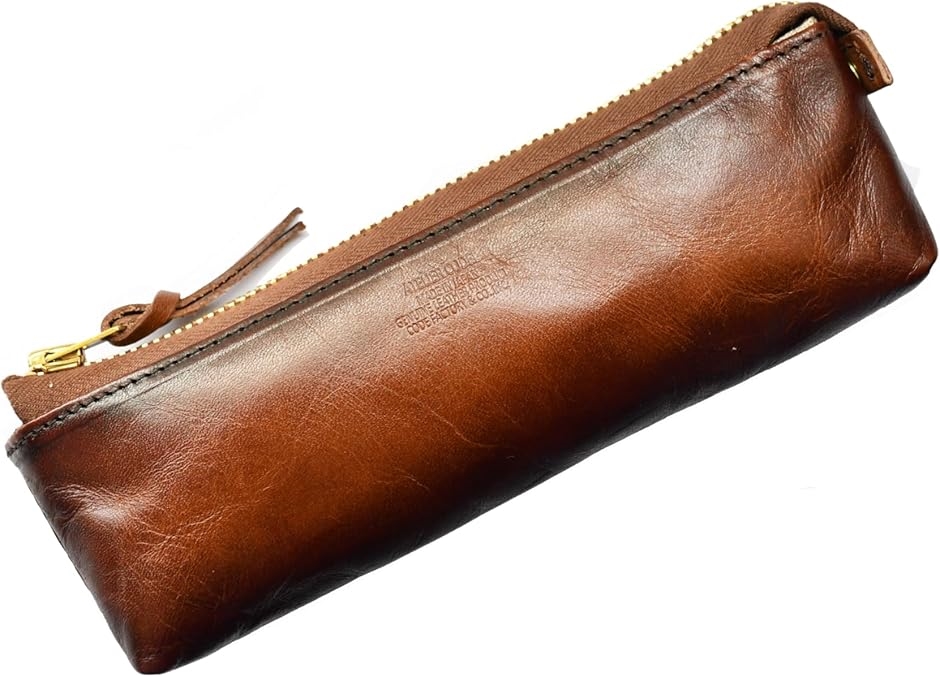 atelierCODEL ペンケース 筆箱 革 レザーペンケース 栃木レザー 高級革の肌触り(手染めブラウン) : セブンリーフ - 通販 - Yahoo!ショッピング