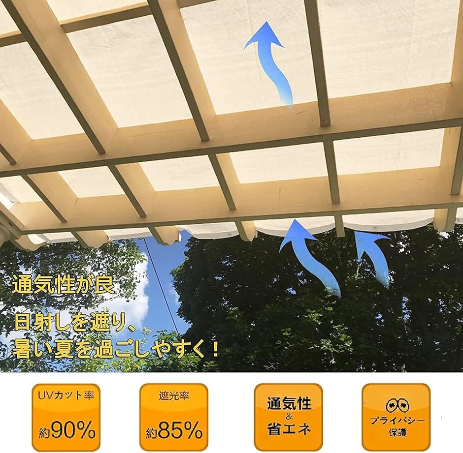 シェード 日よけ サンシェード 紫外線90%カット 撥水加工 UVカット タープ 日よけシート 防塵 遮光( ベージュ, 2Mx2M) : セブンリーフ - 通販 - Yahoo!ショッピング