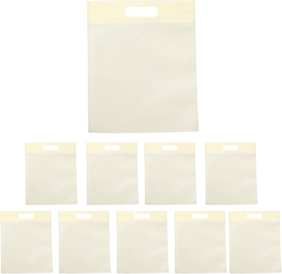手提げ袋 不織布 バッグ ミニ ギフト袋 小判抜き a5 b5 25x30cm 10枚(アイボリー) : セブンリーフ - 通販 - Yahoo!ショッピング