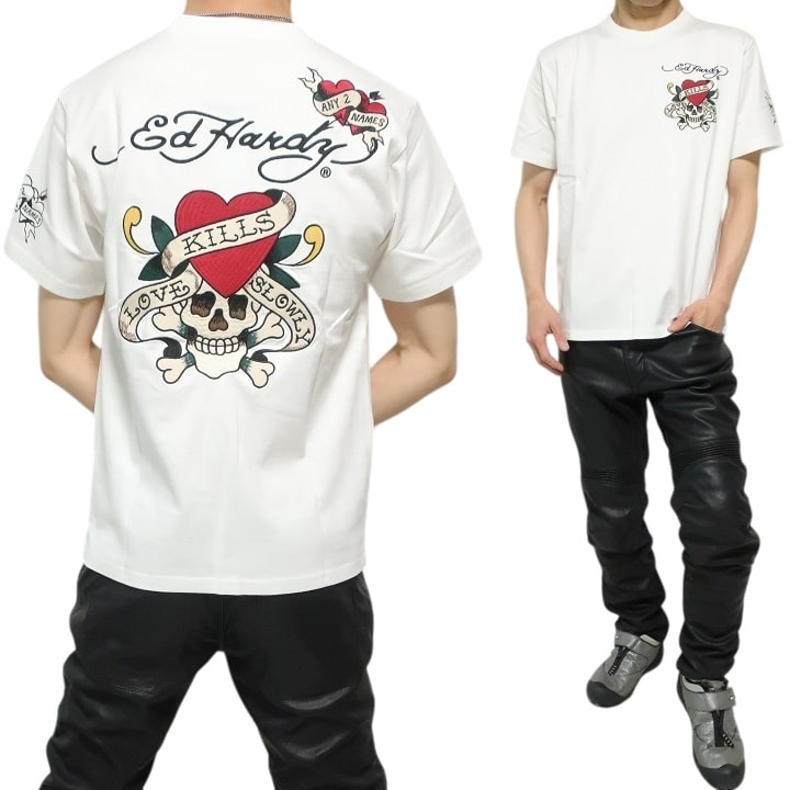 Ed Hardy エドハーディー Tシャツ ED HARDY ラブキル/スカル メンズ/レディース/ユニセックス ed hardy 半袖 ...