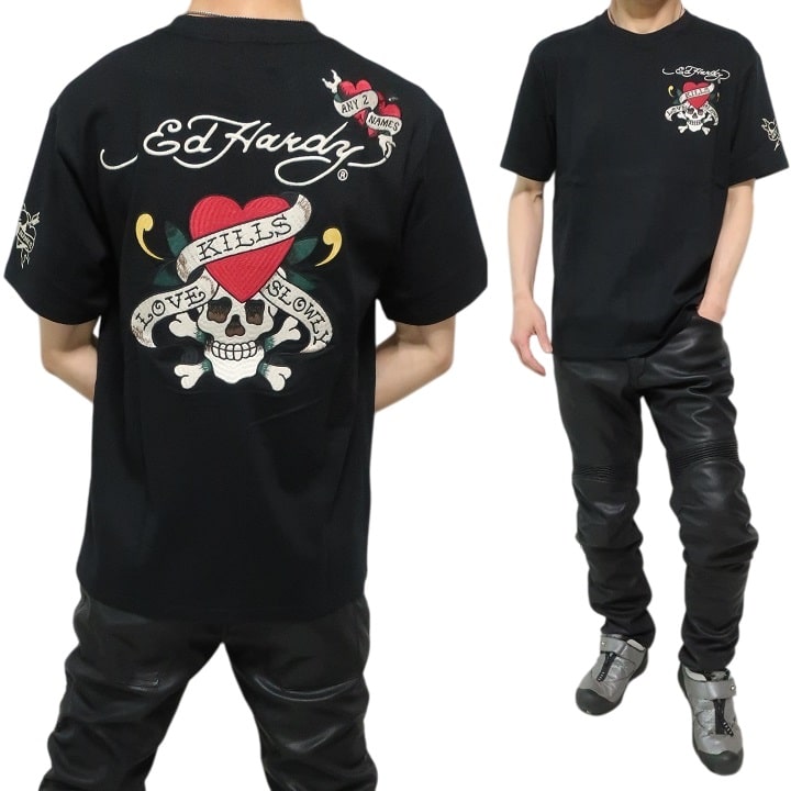 Ed Hardy エドハーディー Tシャツ ED HARDY ラブキル/スカル メンズ/レディース/ユニセックス ed hardy 半袖 ...