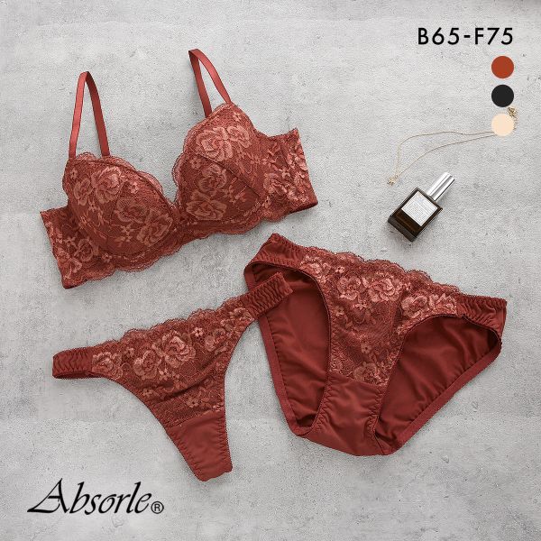 Absorle アブソール 脇高リッチローズレースブラ ブラジャー ショーツ Tバック 3点 セット 大きいサイズ 成型モールド : SHIROHATO(白鳩) - 通販 - Yahoo!ショッピング