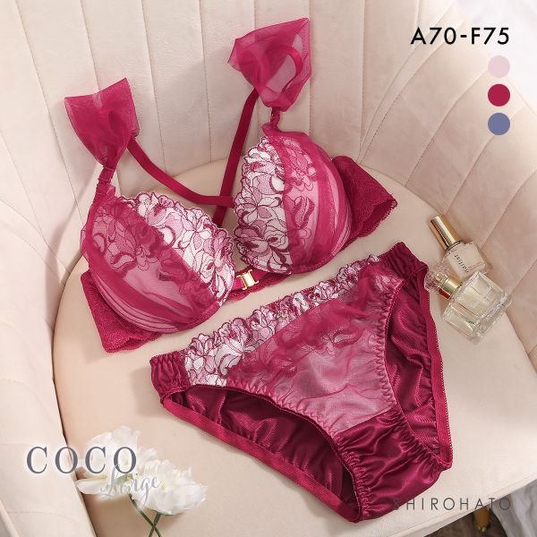 COCO Linge ココランジェ マルチブルーム ブラジャー ショーツ セット フロントホック 大きいサイズ : SHIROHATO(白鳩) - 通販 - Yahoo!ショッピング