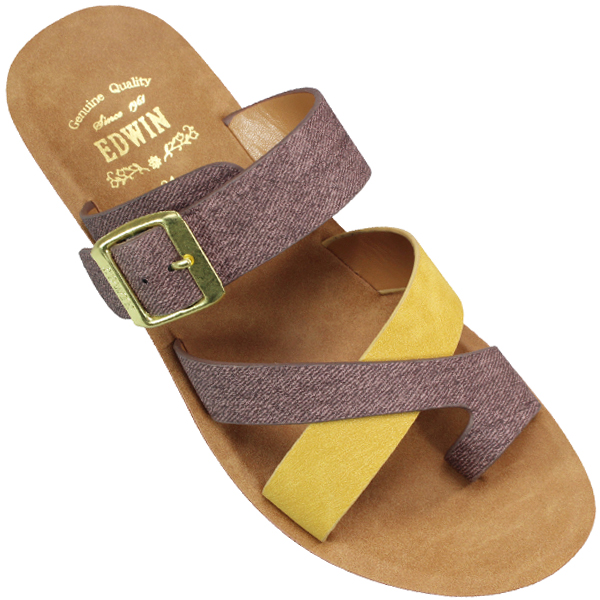 EDWIN リゾートサンダル エドウィン EW9502 ネイビー マスタード ホワイト ブラック 23cm〜24cm レディース サンダル サマーサンダル スライドサンダル : 靴ショップ ...