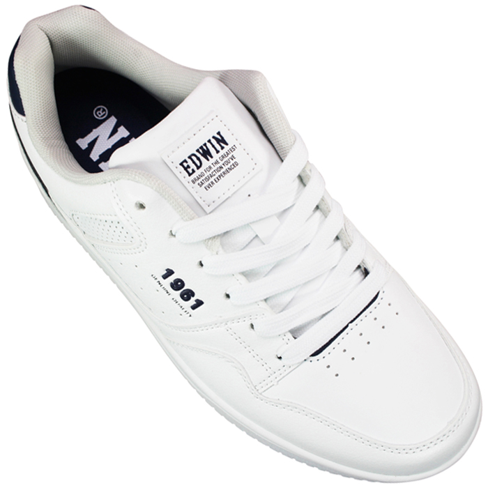 EDWIN スニーカー エドウィン EDW7107 ホワイト/ネイビー ホワイト/グリーン 25cm〜28cm メンズ シューズ ローカットスニーカー 靴 紐靴 白靴 運動靴 白スニーカー ...