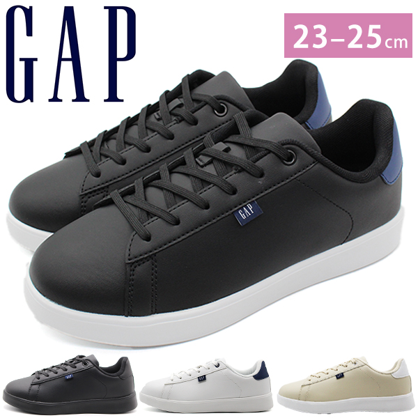 GAP ギャップ スニーカー レディース 靴 白 ホワイト 黒 ブラック ネイビー 軽量 シンプル 通学 学校 通勤 カジュアル コートスニーカー GPU12401 : シューズベース ...