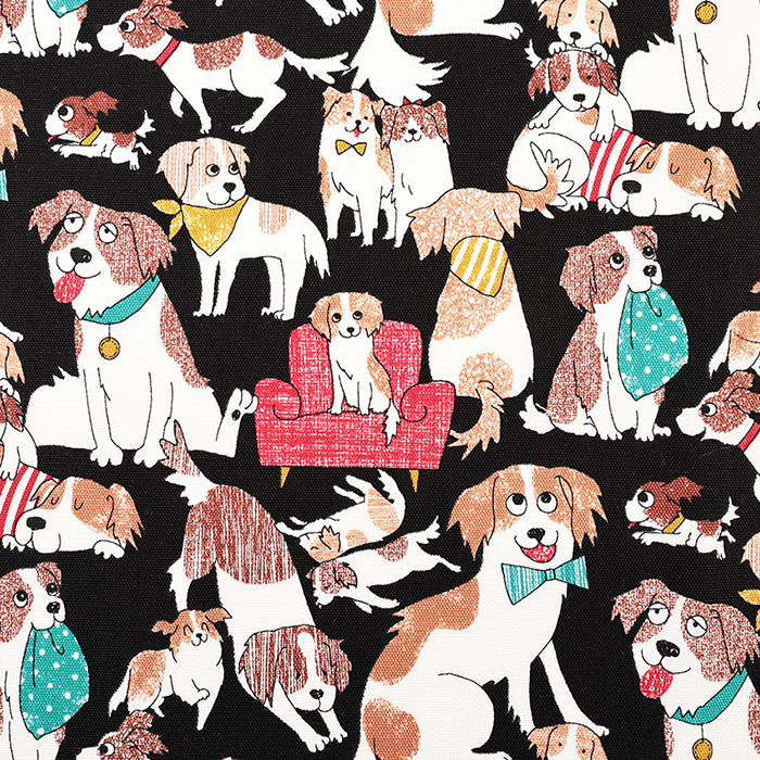 わんダフルホリデー コーイケルホンディエ オックス 50cm単位｜切売り 切り売り 生地 布 布地 ワンコ 犬 いぬ イヌ ペット コイケル ...