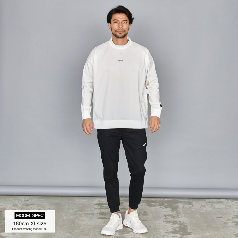 LUXE/R（ラグジュ） トレーナー メンズ ブランド 長袖 スウェット モックネック ハイネック ナイロン 伸縮性 ゴルフ M L XL LL トップス : SILVER BULLET ...