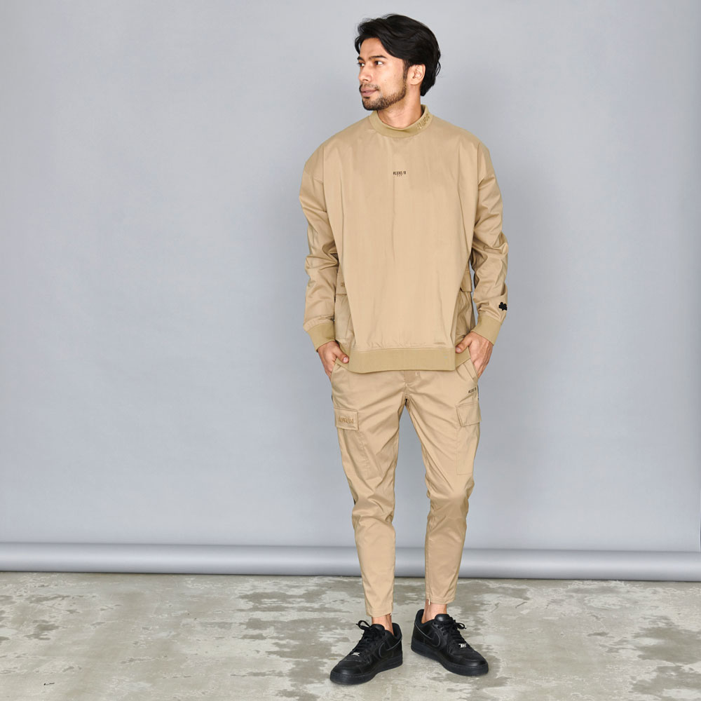 LUXE/R（ラグジュ） トレーナー メンズ ブランド 長袖 スウェット モックネック ハイネック ナイロン 伸縮性 ゴルフ M L XL LL トップス : SILVER BULLET ...