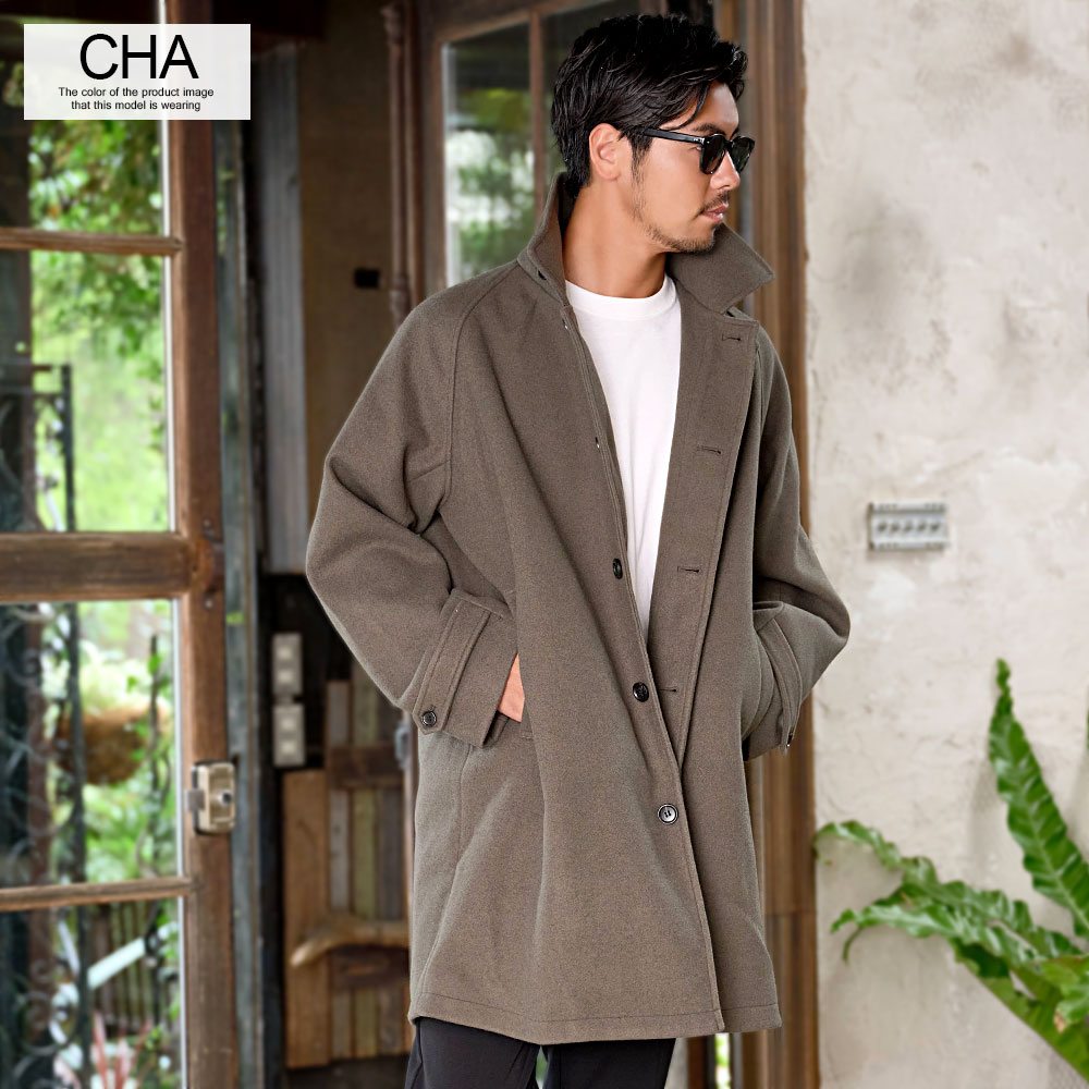 CavariA（キャバリア） ステンカラーコート メンズ ロング 立ち襟