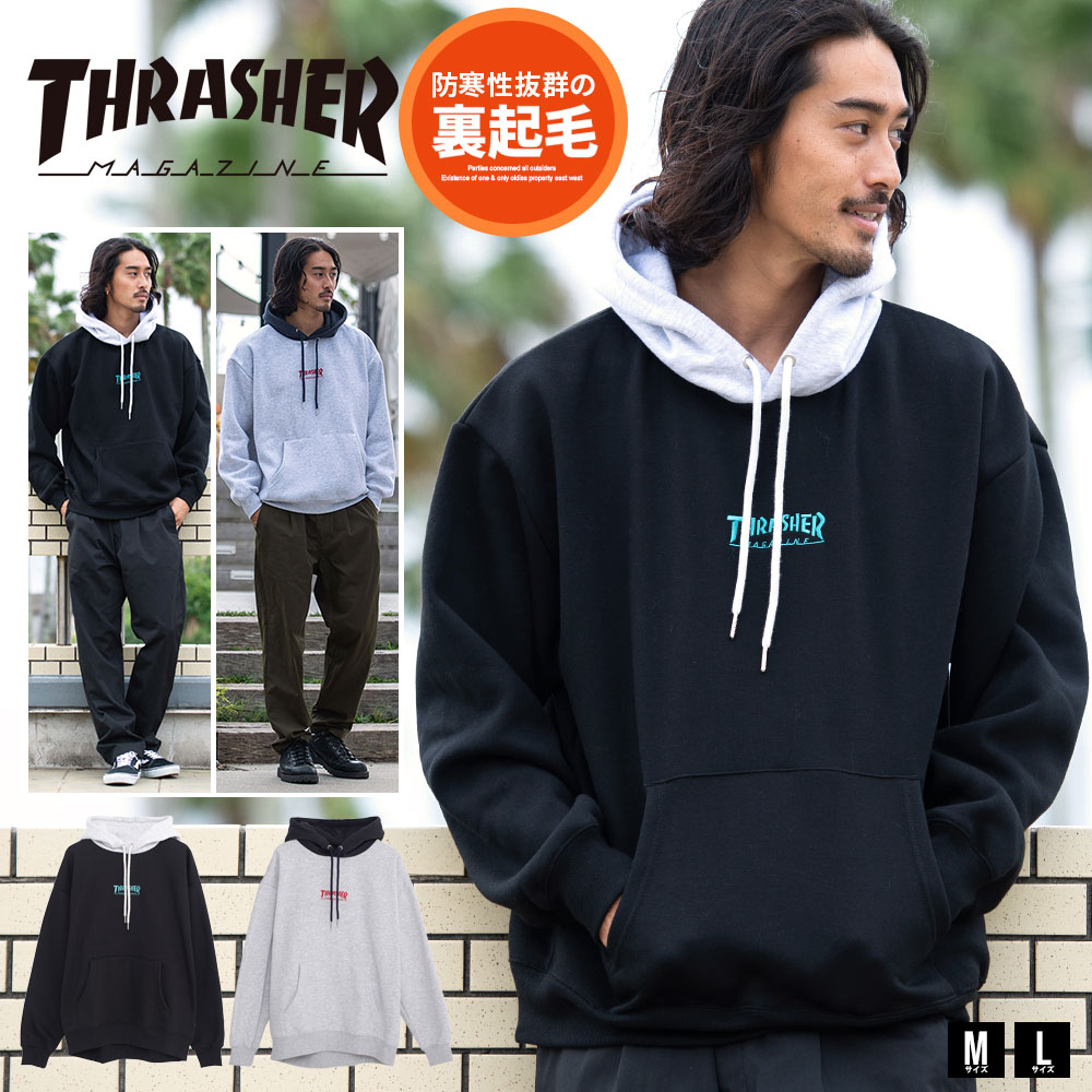 THRASHER パーカー メンズ ブランド 裏起毛 暖かい プルオーバー 大きいサイズ M L 秋冬 爆買 : SILVER BULLET ...